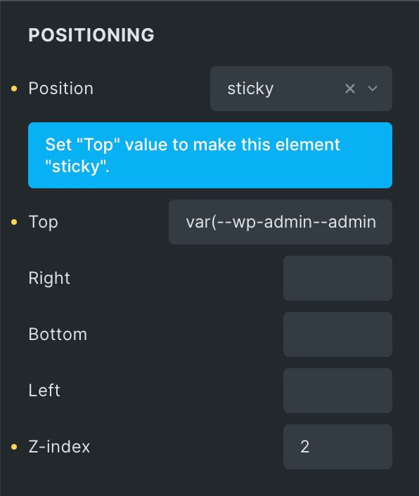 Sticky Element using Position Sticky - BricksLabs